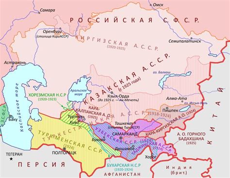 Map Of Central Asia Republics 1924 1925