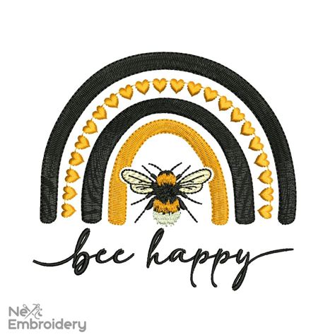 Boho Bee Happy Embroidery Design Nextembroidery Boho Bee Happy Embroidery Design Nextembroidery