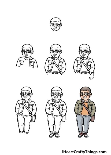 Cartoon Man Drawing How To Draw A Cartoon Man Step By Step