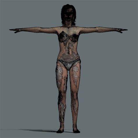 T Pose Rigged Nude Girl 3d Model 3dpassion
