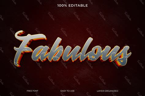 Fabulous Cursive Metallic 3d Text Effect Photoshop Premium Psd File