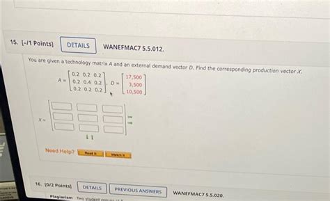 Solved You Are Given A Technology Matrix A And An External