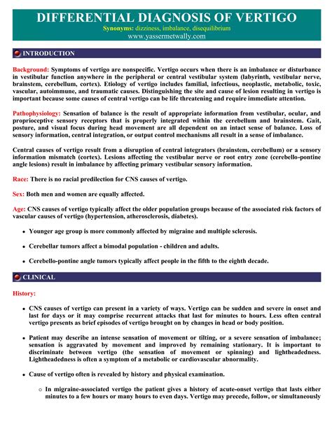 Neurological Differential Diagnosisvertigo Pdf