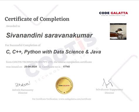 sivanandini saravanakumar on linkedin c python java programming codegalatta