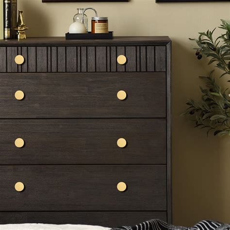 Rzdeal Cabinet Knobssolid Brass Round Dresser Drawer Knobs And Pulls Simple