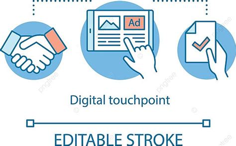 Digital Touchpoint Concept For Customer Interactioneditable Stroke Art