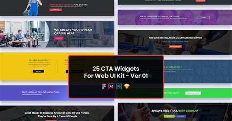 25 Call To Action Widgets For Web Ui Kit Ver 01 By Digitalheaps On Envato Elements