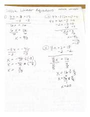 Solving Linear Equations With Variable On BOTH Sides Of The Equation Pdf Course Hero