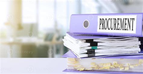 Procurement Text Written In A Folder With Documents In Trendy Purple