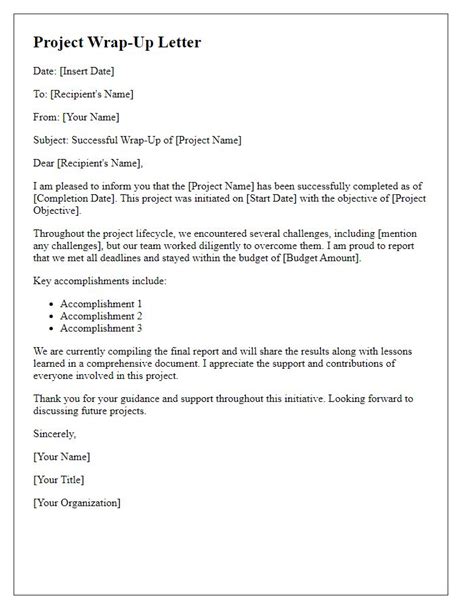 Letter Template For Successful Project Completion Free Samples In PDF Letterin