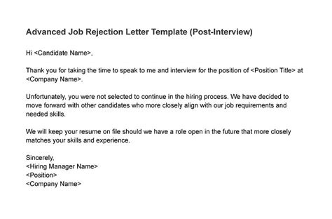 Email Template To Reject Candidate After Interview Prntbl Concejomunicipaldechinu Gov Co