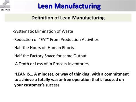 Tools Of Lean Mfg Ppt