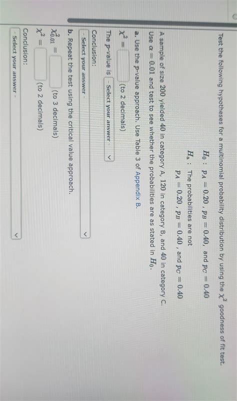 solved test the following hypotheses for a multinomial
