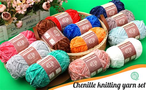 Suvsoon 3 100g Chenille Yarn Chenille Velvet Yarn For Crocheting And