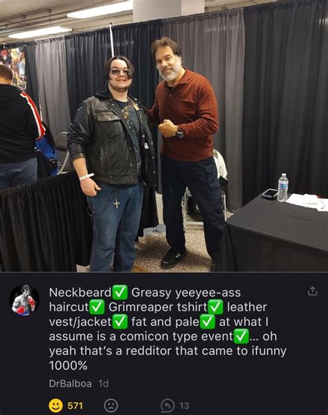 Neckbeard Greasy Yeeyee Ass Grimreaper Leather Fat And Pale At What I Assume Is A Comicon Type