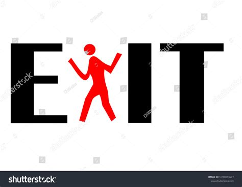 Black Exit Sign Red Person Mask Stock Vector Royalty Free 1698023677 Shutterstock