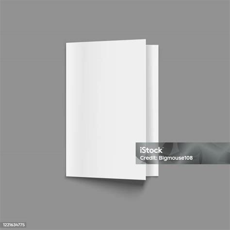 현실적인 상세한 3d 빈 전단지 또는 소책자 모의 업 벡터 0명에 대한 스톡 벡터 아트 및 기타 이미지 0명 3차원 형태 가리기 Istock