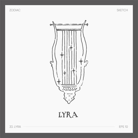 점성술 조디악 거문고의 그림 프리미엄 벡터