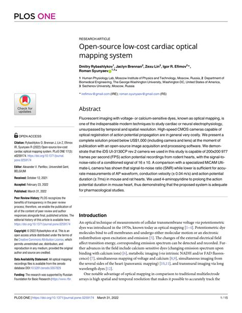 Pdf Open Source Low Cost Cardiac Optical Mapping System