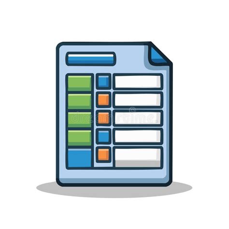 Illustration Of Schedule Sheet With Columns Of Rows Organized Data Presentation Layouts Stock