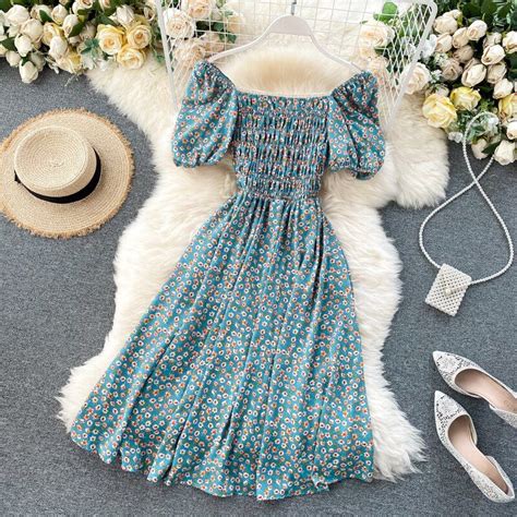 Croysier Women Floral Print Polka Dot Casual Summer Dress 2021 Lace