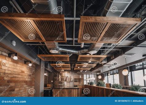 Vintage Ventilation And Exhaust System With Wooden Slats Exposed