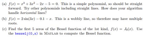 Solved Solve The Following Problems On Matlab Using The