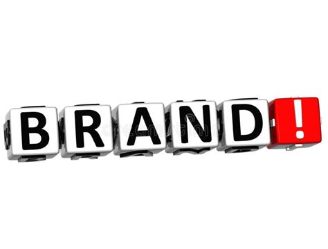3d brand button click here block text stock illustration illustration