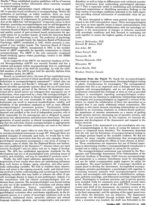 Assessment Of Neuropsychological Testing Neurology
