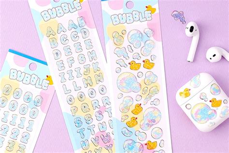 디자인문구 홀로그램 버블버블 투명은테 씰스티커 오늘의집 쇼핑