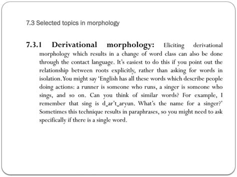 Further Morphology And Syntax Linguistics Fieldwork Pptx