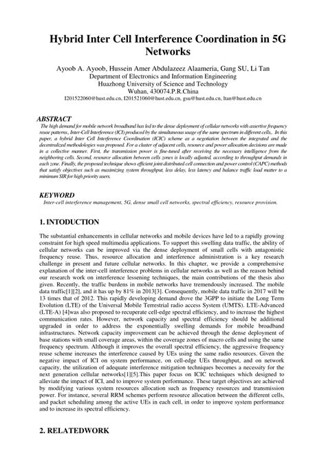 Pdf Hybrid Inter Cell Interference Coordination In 5g Networks