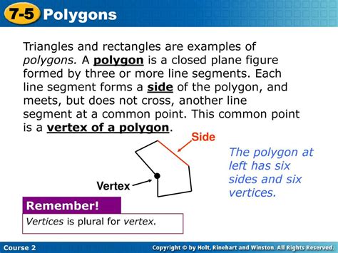 7 5 polygons course 2 warm up problem of the day lesson presentation