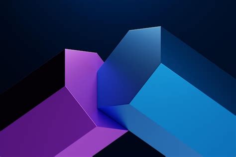 Premium Photo 3d Render Geometric Background Abstract Blue Neon Glowing Cylinders Mockup With