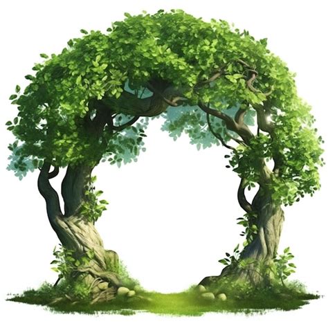 Premium Ai Image Elegant Photorealistic Tree Arch Clipart On White