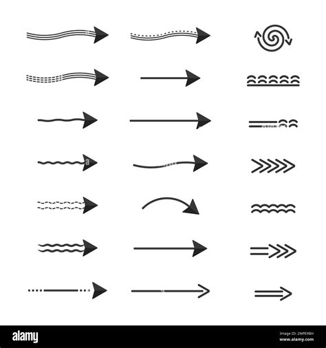 Arrows Direction Of Movement A Set Of Black Arrows Of Different Shapes