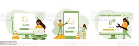 System Or Web Application Upgrade Procedure Set Concept Of Software