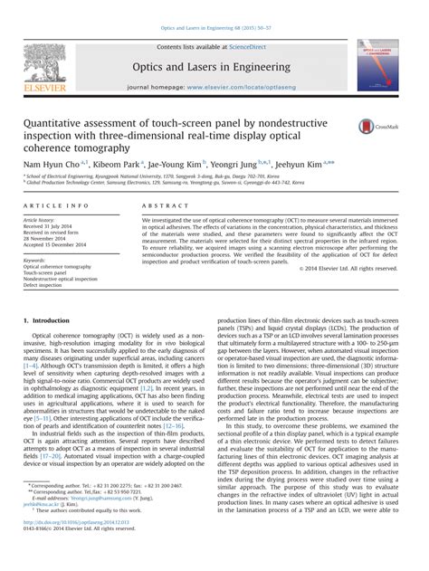 pdf quantitative assessment of touch screen panel by nondestructive