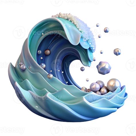 Extraordinary Artistic Ocean Wave Design Asset Isolated For Creative Projects Premium 59145264 Png