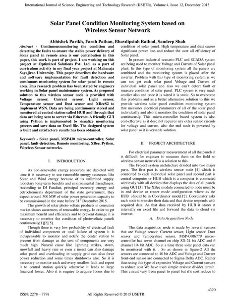 Pdf Solar Panel Condition Monitoring System Based On Wireless Sensor Network