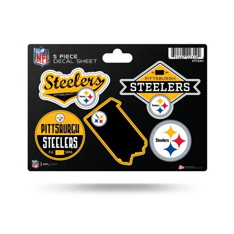 Pittsburgh Steelers 5 Pack Decal Sheet