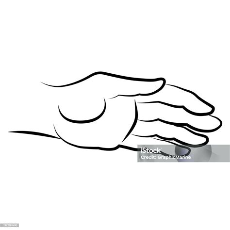 여성은 간단한 윤곽선 미니멀 한 선형 제스처 스타일을 손 흰색 배경에 로고 인쇄 및 기타 디자인을 만들기위한 여성 손의 벡터 일러스트 0명에 대한 스톡 벡터 아트 및 기타