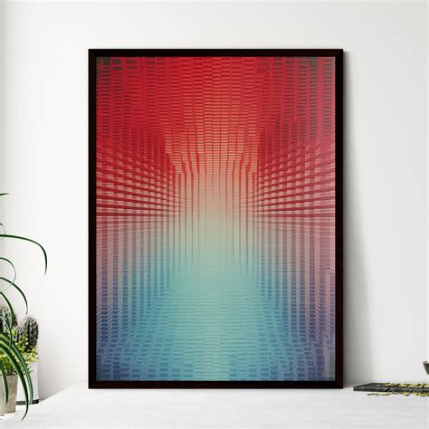 A Poster Of Halftone Pattern A Red And Bl Framed Art Print Hebstreit