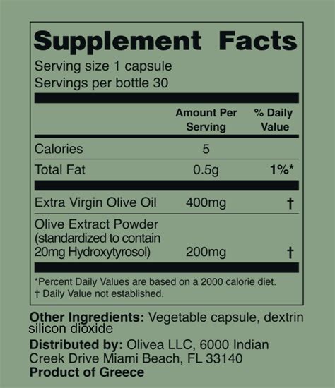 Olivea Polyphenolic Evoo And Hydroxytyrosol Natural Supplement