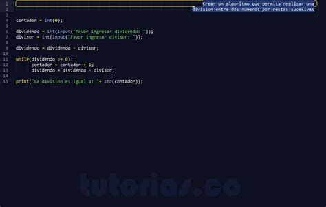 Ciclo While Pythondivision Por Restas Sucesivas