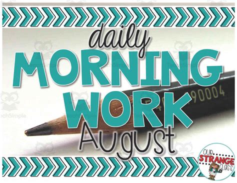 Daily Morning Work For August By Teach Simple