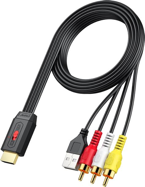Neoteck Rca To Hdmi Converter 60cm 2ft Av To Hdmi Cable Supports 16 9 4 3 Aspect