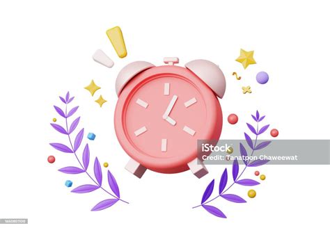 3d 렌더링 흰색 배경에 분리된 다채로운 색종이 조각이 있는 최소 알람 시계 관리 시간 및 계획 개념 알림 및 알림 일어나서 잠을 자십시오 3차원 형태에 대한 스톡 사진 및