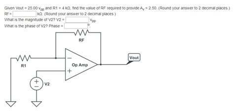 Solved Given Vout Vpp And R Ko Find The Value Chegg Com