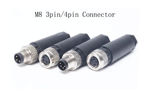 Fowiunye 2 Pcs M8 3 Pin Female Connector 8mm A Code